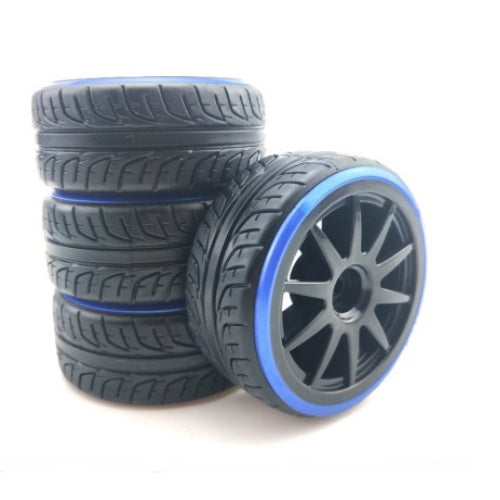 Powerhobby 1/10 Drift Car Mounted Tires / Wheels (4) Blue / Black PY56 ...