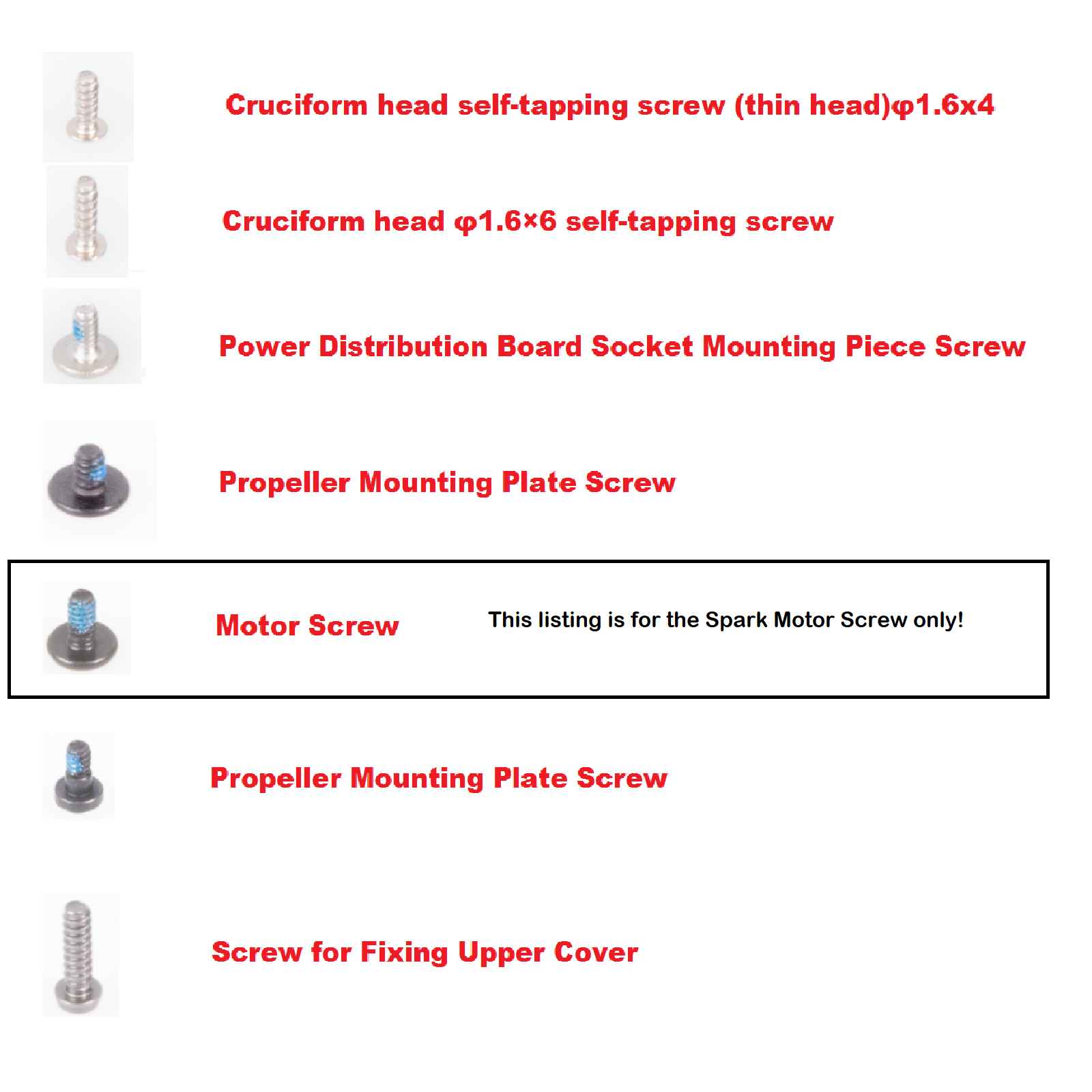 Spark Motor Screw – Excel RC