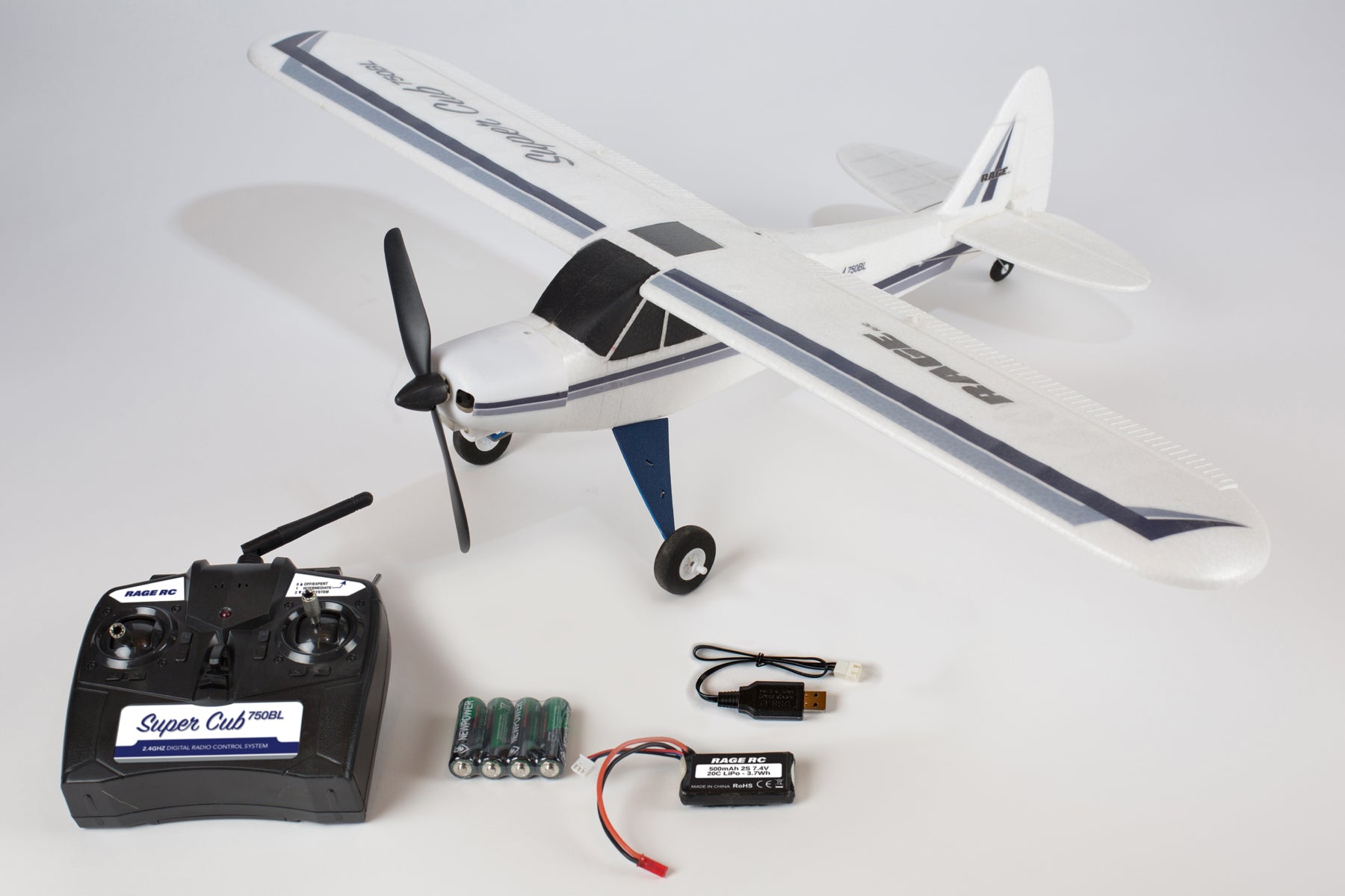 Rage RC Super Cub 750BL RTF 4-Channel Aircraft With PASS RGRA1500 ...